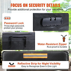 VEVOR Fireproof Document Box, Fireproof Document Bag with Lock 2000℉, 3-Layer Fireproof and Waterproof File Box 14.17x10.63x4.13 inch with Zipper, for Money, Documents, Jewelry and Passport