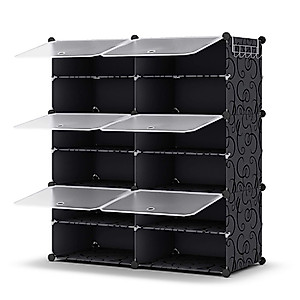 HOMIDEC Shoe Rack Organizer, 6 Tier Storage Cabinet 24 Pair Plastic Shoe Shelves for Closet Hallway Bedroom Entryway