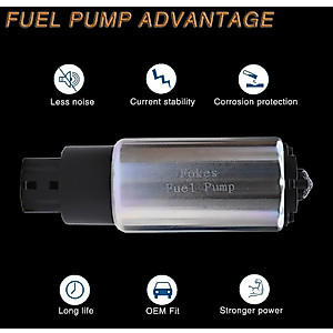 FOKES The high-performance Fuel Pump with Strainer and 43PSI Pressure Regulator Compatible with Polaris Ranger 500 700 800 (2006-2013) Replaces 2521121, 2520864, 2204306, 1240382, 1240239