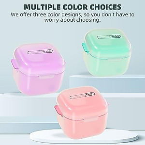 OFIDUS Denture Bath Case, Denture Cups for Soaking Dentures, Retainer Cleaning Case with Strainer Basket, Portable False Teeth Container, Soak Container for Retainer, Braces, Mouthguard (Red)