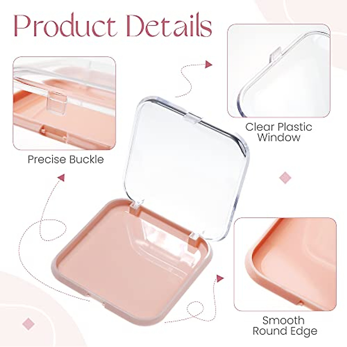 ISKYBOB 12 Packs Press On Nails Storage Boxes, Fake Nails Packing Cases with Tape White Nail Display Box for Home DIY, Nail Salon (3.3 x 3.3in)