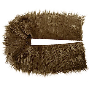 Shaggy Plush Faux Fur Fabric Precut Strips Fluffy Fuzzy Craft Fur for Gnomes Beard Hair Cosplay Costume Dwarf Decoration (Dark Brown, 2x60 inch)