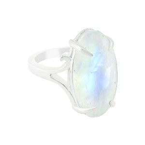 9.10Cts Natural Rose Quartz 925 Silver Plated Solitaire Ring Size 7 For Women, Pink Stone January Birthstone Ring Jewelry