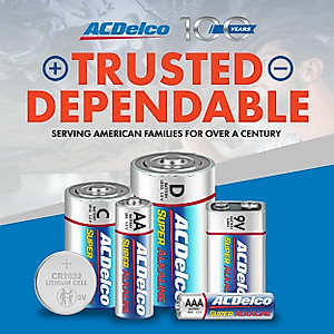 ACDelco 40-Count Double AA Batteries, Maximum Power Super Alkaline Battery, 10-Year Shelf Life, Reclosable Packaging