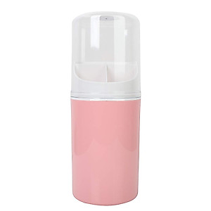 Utensil Drying Caddy, Reusable Plastic Cutlery Holder with Cover 4 Slots Cutlery Storage Organizer for Forks Spoons Cutlery Caddy Bin(Pink)