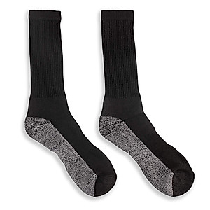 HOT FEET Men's Socks, Cotton Crew Socks for Men, Cushioned Boot Socks for Men, Work Socks for Men, Moisture Wicking Socks Men - Size 10-13, 10 Pairs, Black