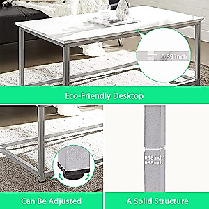 Coral Flower Coffee Table, End Table, Side Table, Bed Table,Modern Elegant Design, for Living Room, Bedroom, White