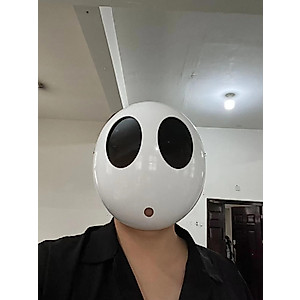 Shy Guy Mask Cosplay Resin White Mask Costume Accessories