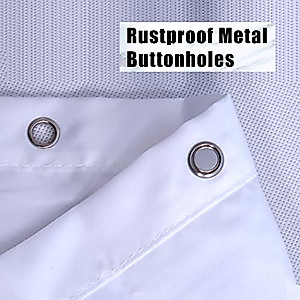 4Pcs Navy Blue Anchor Shower Curtain Set with Non-Slip Rugs and Toilet Lid Cover Navy Strip Nautical Theme Fabric Shower Curtain Bathroom Decor with Hooks Waterproof Washable 72" x 72''