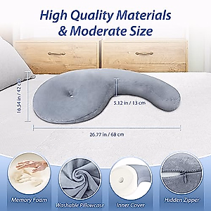 HOMCA Pregnancy Pillows for Sleeping Comma- Shape, Memory Foam Maternity Pillow, Body Pillow for Legs, Knees, Belly Support for Pregnant Women Belly Wedge Pillow with Washable Cover