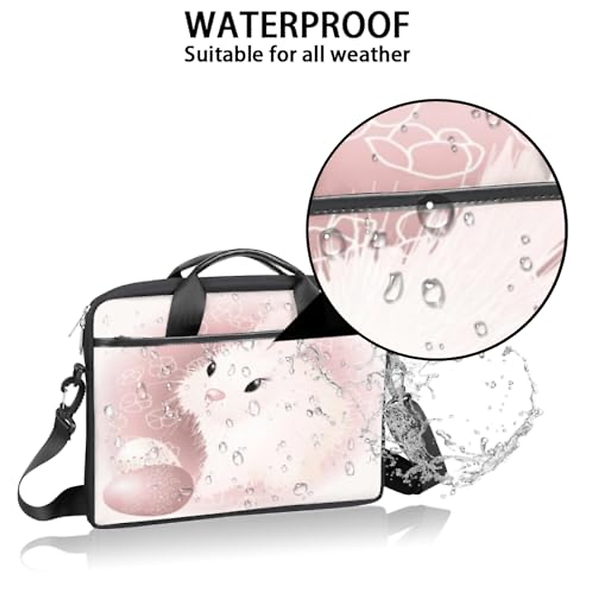 Easter Bunny Laptop Computer Bag Waterproof Shoulder Messenger Bag 13-15 inch Durable Laptop Tote Bag with Shoulder Strap Handle Lightweight Crossbody Briefcase