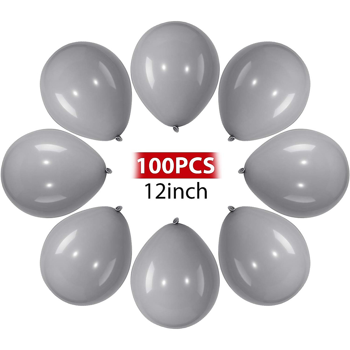 Gray Balloons 100 Pack 12 Inch Party Balloons Gray Latex Balloons for Weddings, Birthday Party, Bridal Shower, Party Decoration (Gray, 12 Inch)