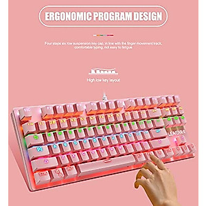 87 Keys USB Wired Gaming Mechanical Keyboard