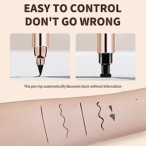 O'CHEAL 2 in 1 Professional Makeup Black Liquid Eye Liner Pencil for Women, Perfect Blend Eye Definer for Precise or Smudged Look, Premium Wing Cat Eyes Stamp Eyeliner