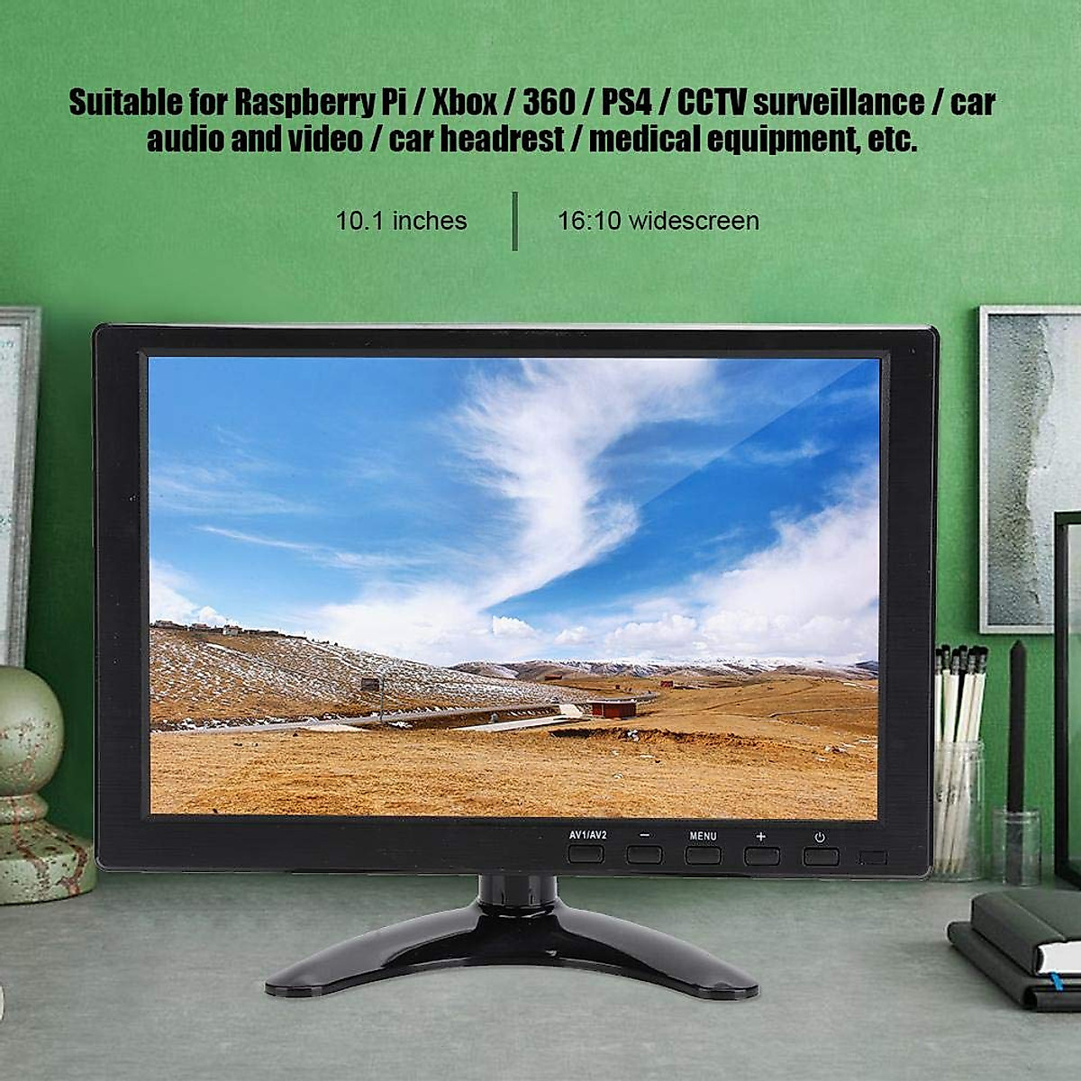 Voluxe LCD Monitor 10 1In Convenient 1080P Display for Desktop Computer U S regulations