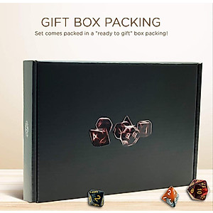 TOYFUL 6 Sets Double-Colors DND Dice Polyhedral Dungeons and Dragons DND RPG MTG Table Game Dice Bulk with Seven Free Drawstring Bags and D&D Dice Tower Gift Package Black
