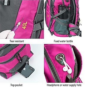 WEREWOLVES 40L Hiking Backpack, Outdoor Travel Camping Sport Lightweight Daypack for Women Men