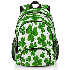 St. Patrick's Day Clover Bookbag School Backpack Teens Girls Boys Schoolbag Shoulder Computer Hiking Gym Travel Casual Travel Daypack