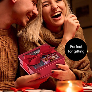 Hammont Clear Window Gift Boxes - 3 Pack - Multipurpose Bakery Boxes with Ribbon | Treat Boxes Perfect for Party Favors, Cookies and Cupcakes (Red, 6” x 6” x 2”)