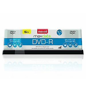 Maxell 625133 1-Time Recording Recordable CD & 638006 DVD-R 4.7 Gb Spindle with 2 Hour Recording Time and Superior Recording Layer Technology