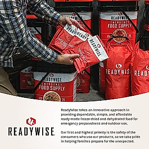 ReadyWise Emergency Food Supply, Freeze-Dried Survival Food for Emergencies, Breakfast, Lunch, and Dinner Entrées, 1 Bucket, 25-Year Shelf Life, 124 Servings Total