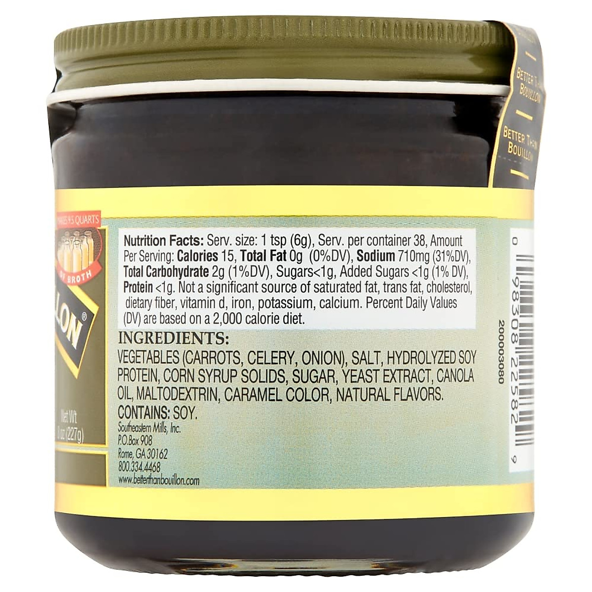 Better Than Bouillon Vegetarian No Beef Base, Made with Seasoned Vegetables, Certified Vegan, Makes 9.5 Quarts of Broth, 38 Servings 8 Ounce (Pack of 1)