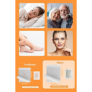 TEWEAE Foot Pads - 60Pads Pure Natural Ginger Powde Bamboo Vinegar Pads, Goodnight Foot Pads for Travel or Home Use