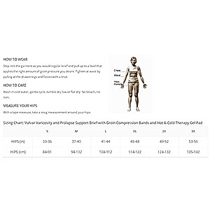 Underworks Vulvar Varicosity and Prolapse Support Brief with Groin Compression Bands and Hot/Cold Therapy Gel Pad - Black - 2x