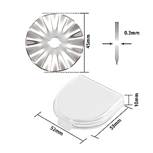 45mm Wavy Rotary Cutter with 5pcs Pinking Circular Refill Blades Fabric Paper Cutters Cutting Knife Patchwork Leather Sewing Tool