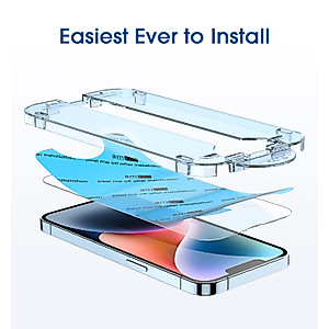 amFiIm Tempered Glass Screen Protector for iPhone 14 6.1"/iPhone 13/iPhone 13 Pro 6.1", Easy OneTouch Installation, Auto-alignment, Bubble Free Case Friendly, Anti-Scratch