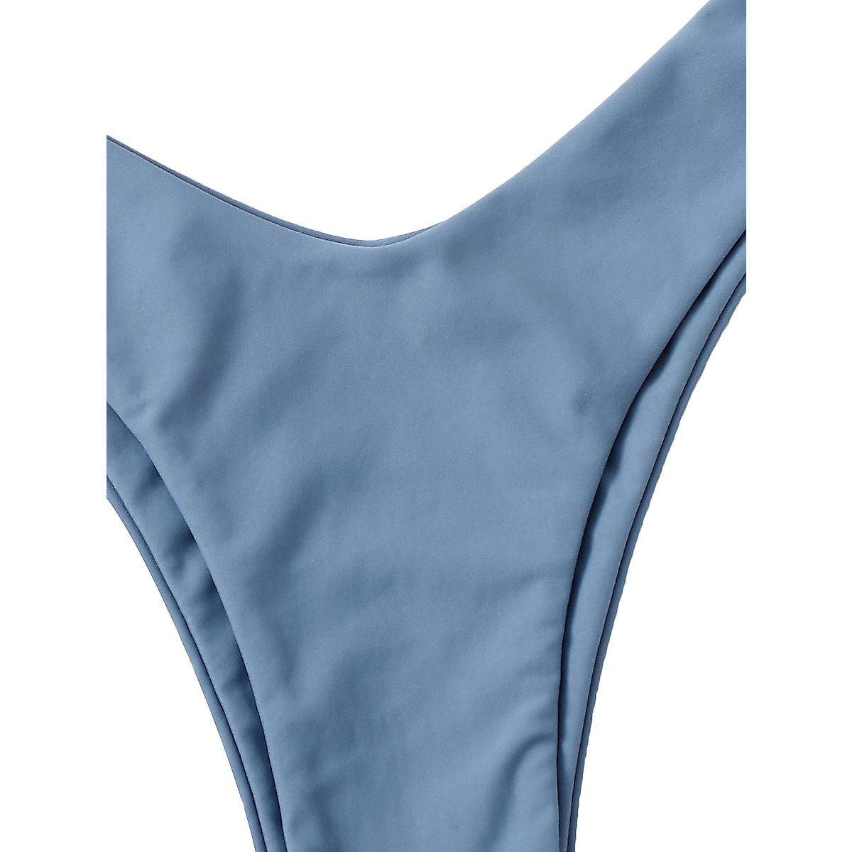 Verdusa Women's Twist Front High Cut Thong Two Piece Bikini Set Swimsuit Slate Blue S