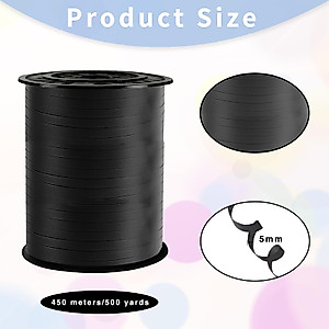 Black Curling Ribbon, 500 Yard Black Ribbon, Curling Ribbon, 1/5" Ribbon Curling for Present Wrapping, Balloon Ribbon, Birthday, Party, Festival, Florist Flowers Decoratio, Art Craft