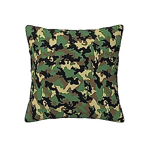 WURTON Camo Print Throw Pillow Covers, Soft Square Cushion Case,for Sofa, Couch,Bed Chair-18 X 18 Inch