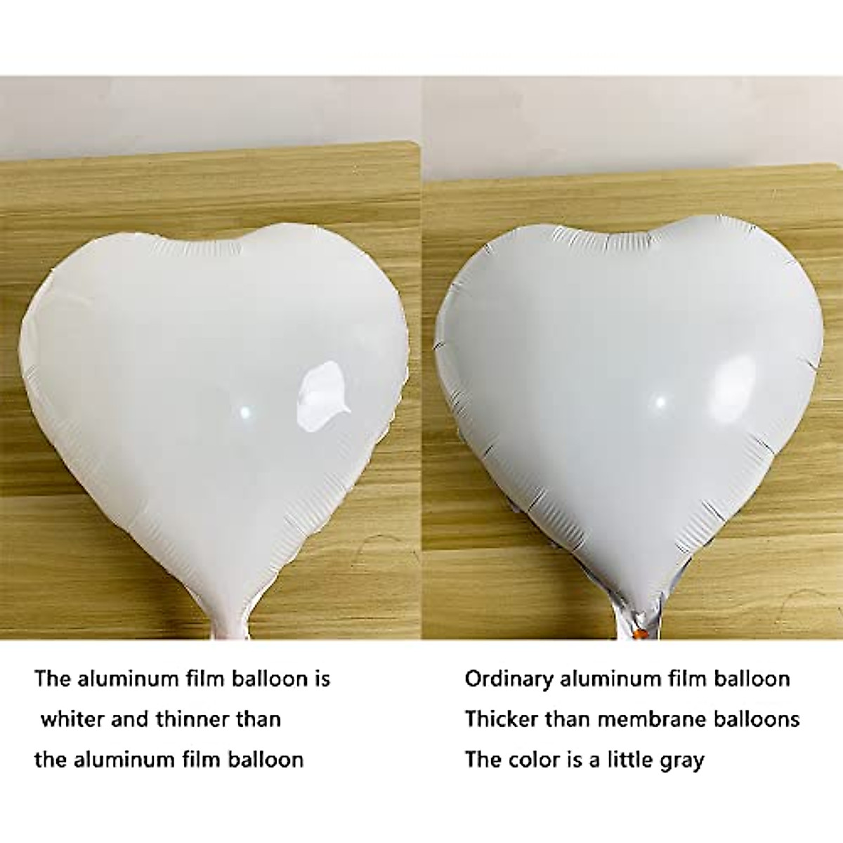 FVCENT Heart Foil Balloon | 30 Stück 18-inch Heart Helium Balloons Heart-shaped Foil Balloons Suitable for Birthday Wedding Bridal Valentine's Day Mother's Day Party (White)