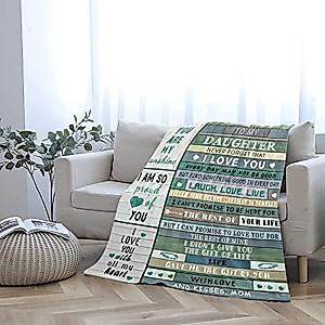 Daughter Gift from Mom Throw Blankets 60"X50" - to My Daughter Blanket from Mom - Valentines Day Gifts for Daughters - Daughter Gifts from Mom for Mothers Day Brithday Anniversary Wedding Graduation
