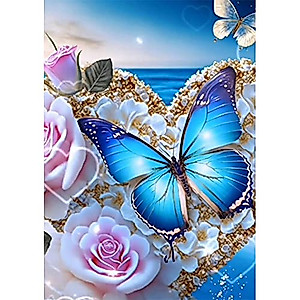 pvoodire Butterfly Diamond Painting Kits-Butterfly Diamond Art for Adults,5D Diamond Painting Butterfly for Gift Home Wall Decor(12x16inch)