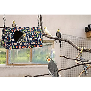 Parrot Cockatiel Warm House Bird Nest Bed Winter Hanging Hammock Birds Sleeping Bed Parrot Hideway Bed Polyester Fabric Washable for Parrot Parakeet Cockatiels Budgies Lovebird African Grey (L)
