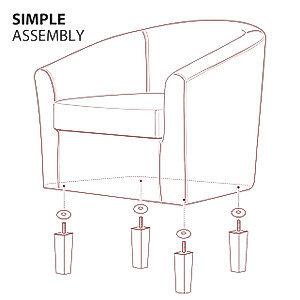 Yaheetech PU Leather Accent Chairs, Modern Barrel Chairs Side Chairs, Comfy Club Chairs with Soft Padded, 2 Chairs for Living Room/Bedroom/Reading Room, Espresso, Set of 2