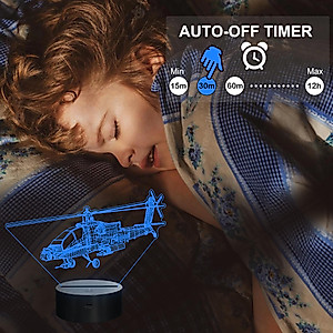 YuanDian Military Weapons 3D Lamp Kits,Navy Gguided Missile Destroyer, Submarine,Tank,Helicopter 3D Night Light for Kids (4 Patterns) with Remote Control & 16 Colors Light