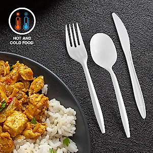 R-kay Plastic Knives 600 Pack - Medium Weight Plastic Silverware - Disposable Knives For All Gatherings - Premium White Plastic Knifes Disposable Cutlery - Bulk Plastic Utensils For All Gatherings