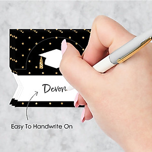 Big Dot of Happiness Gold - Tassel Worth The Hassle - Graduation Party Tent Buffet Card - Table Setting Name Place Cards - Set of 24