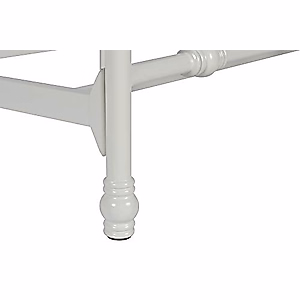 DHP Jenny Lind Kids Metal Bed Frame with Country Chic Headboard and Footboard, Underbed Storage Space for Toys, Twin, White