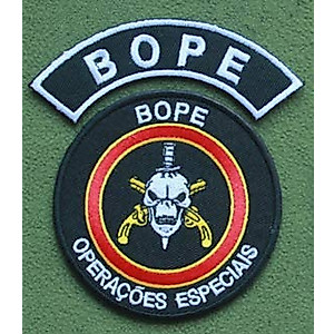 2pcs B.O.P.E BOPE Brazil Elite Squad Special Operations Embroidery Patch Military Tactical Clothing Accessory Backpack Armband Sticker Gift Patch Decorative Patch Embroidered Patch (color2)
