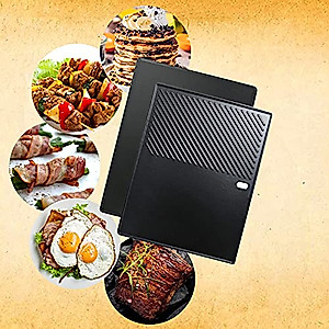 Uniflasy Cast Iron Cooking Grate and Cooking Griddle Replacement for Nexgrill 4 Burner 720-0830H 720-0670A 720-0783E 5 Burner 720-0888N Uniflame GBC981 Replacement for Kenmore 41516106210 415.16106210