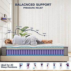 6V-Sermmoo 12 Inch California King Memory Foam Mattress for Back Pain, Cooling Gel Mattress Bed in a Box, Medium Firm,Pressure Relief,Motion Isolation, Edge Support,CertiPUR-US,72"*84"*12"