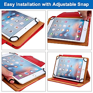 JZCreater 10 Inch Tablet Case, Universal 10 10.1 Inch Android Tablet Cover, Multi-Angle Viewing Stand Case for 9.5-10.5 Inch Tablet, Brown Classic