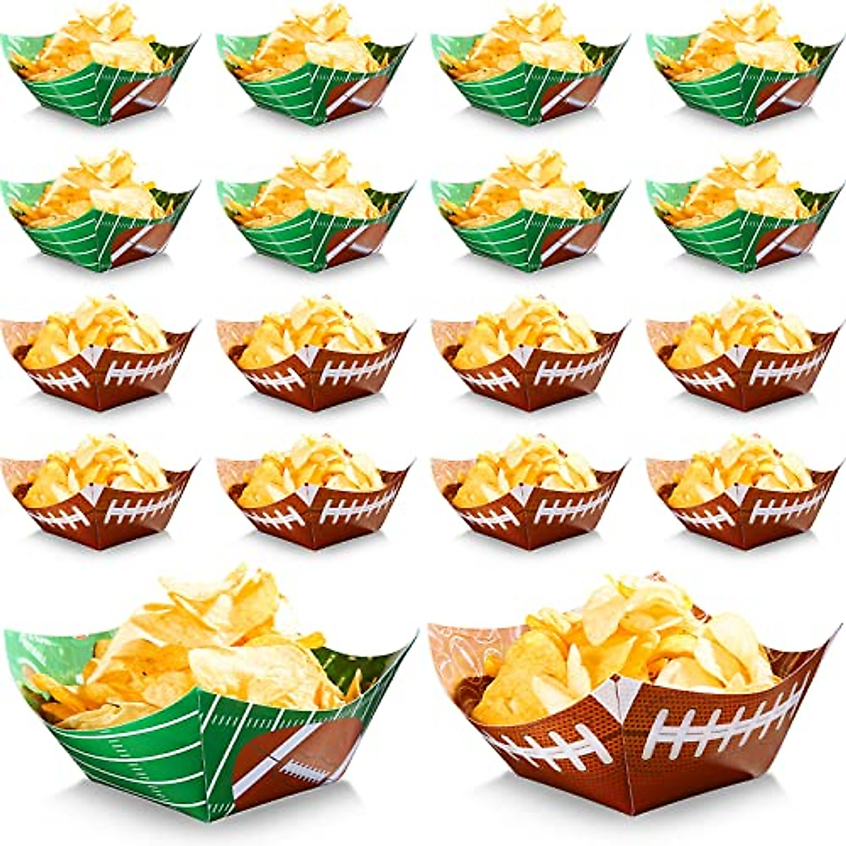 Football Square Paper Party Bowls Serving Football Bowl Football Party Supplies for Tailgate Parties Birthday Party Family Dinner and Sports Event Serving Food (24)