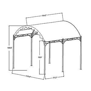 Outdoor Patio 13ft.Wx10ft.W Steel Carport Shelter Garage Tent, Garden Storage Shed with Anchor Kit, Gazebo for 6-8 People, Designed for Small Place, Easy Assembly