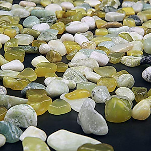 Crystal and Gemstone Rocks for Plants, Succulents, Fairy Garden Big 3lb Bulk Bag – 10-15mm Natural Tumbled Crushed Jade Pebbles for Decorating Bonsai Trees, Zen Garden, Succulent Plants