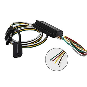 NEW SUN Non-Powered 3 Way to 2 Way Trailer Taillight Converter with Standard 4-Way Flat Wire Harness Connectors,Weatherproof